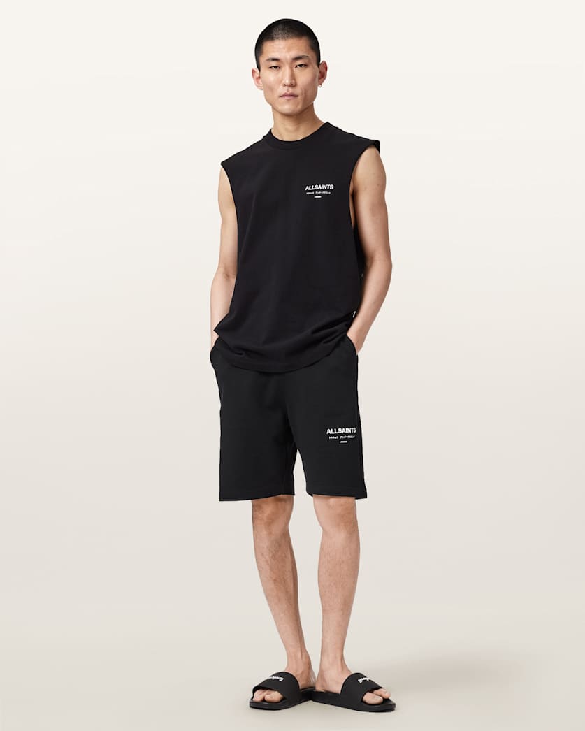 Underground Relaxed Fit Sweat Shorts Jet Black | ALLSAINTS
